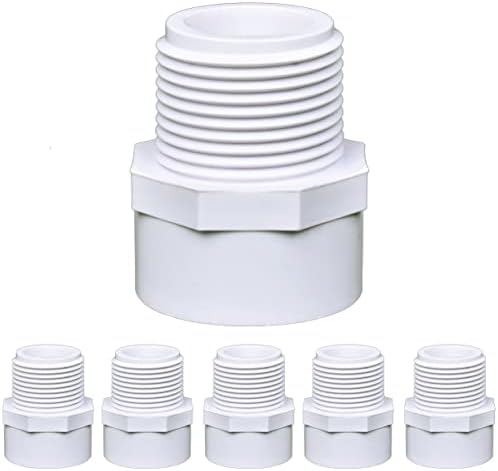 Amazon.com: PVC Male Adapter 1 Inch (5-Pack), Pipe Fittings (Socket x ...