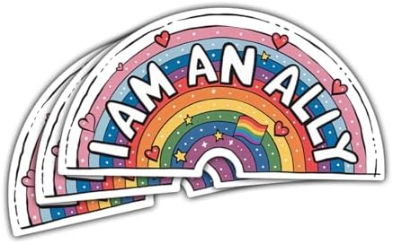 Amazon.com: 3 Pcs All Inclusive Ally Sticker, Proud I Am an Ally LGBTQ+ ...