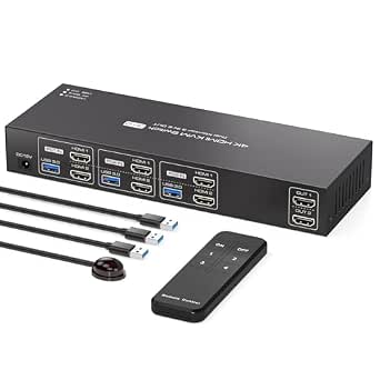 Amazon.com: PVBCTCSID HDMI KVM Switch 3 Computers 2 Monitors 4K60Hz ...