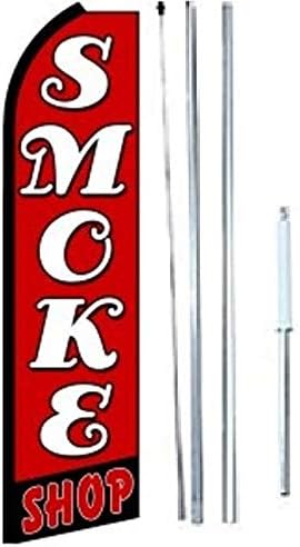 Amazon.com : Smoke Shop King Sized Flag Sign | 138L x 36W Flag ...