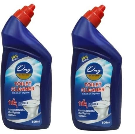 OMG Advanced Toilet Cleaner Liquid 500ML Kill 99.9% Germs (Pack of 2 ...