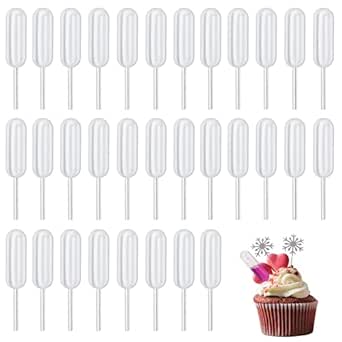 50PCS Plastic Pipette,Mini Pipettes Ideal for Chocolate Cupcakes ...