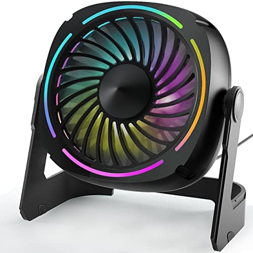 Amazon.com: OSALADI Mini Desktop USB LED Clock Cooling Fan Portable ...