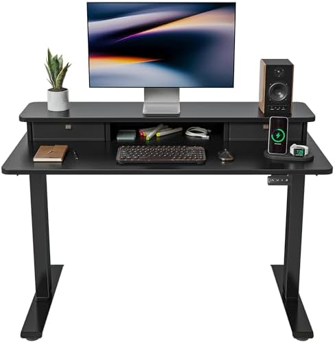 Amazon.com: Bestier LED Electric Standing Desk Adjustable Height, 58x26 ...