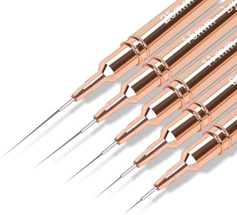 Amazon.com : Nail Art Liner Brushes 6Pcs Fine Line Nail Art Brush Liner ...