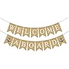 Amazon.com: Rainlemon Jute Burlap Welcome Aboard Banner Nautical Boy ...