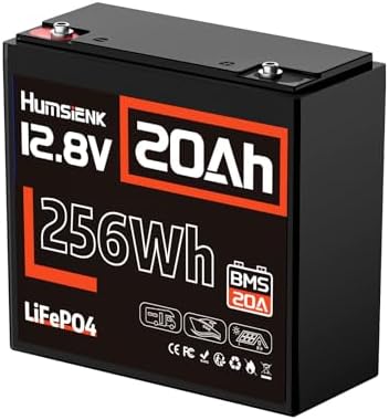 Amazon.com: HumsiENK 12V 20Ah LiFePO4 Lithium Battery, Built-in 20A BMS ...