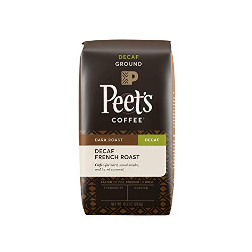 Peet's Coffee Decaf French Roast Dark Roast Ground Coffee, 10.5 Oz Bag ...