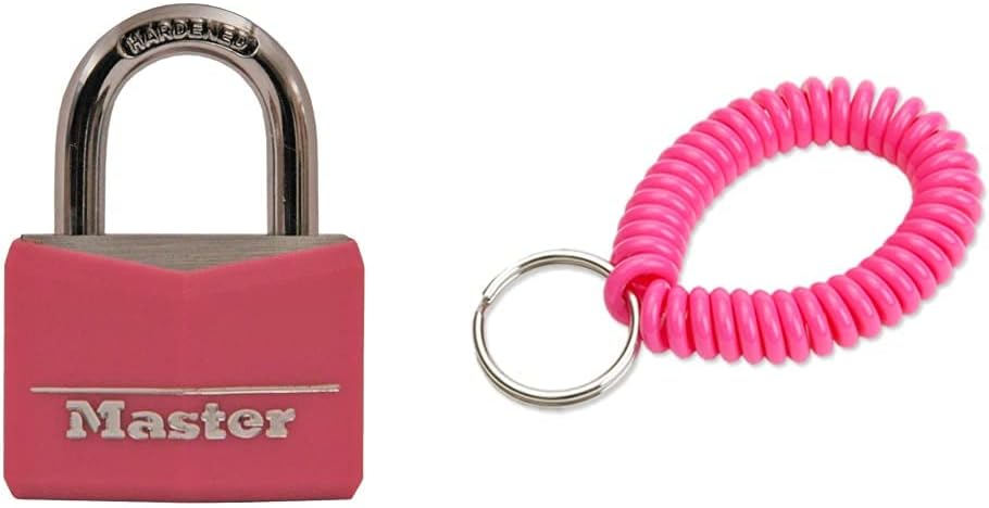 Master Lock 146D Covered Aluminum Keyed Padlock, 1-9/16 inches, Pink ...