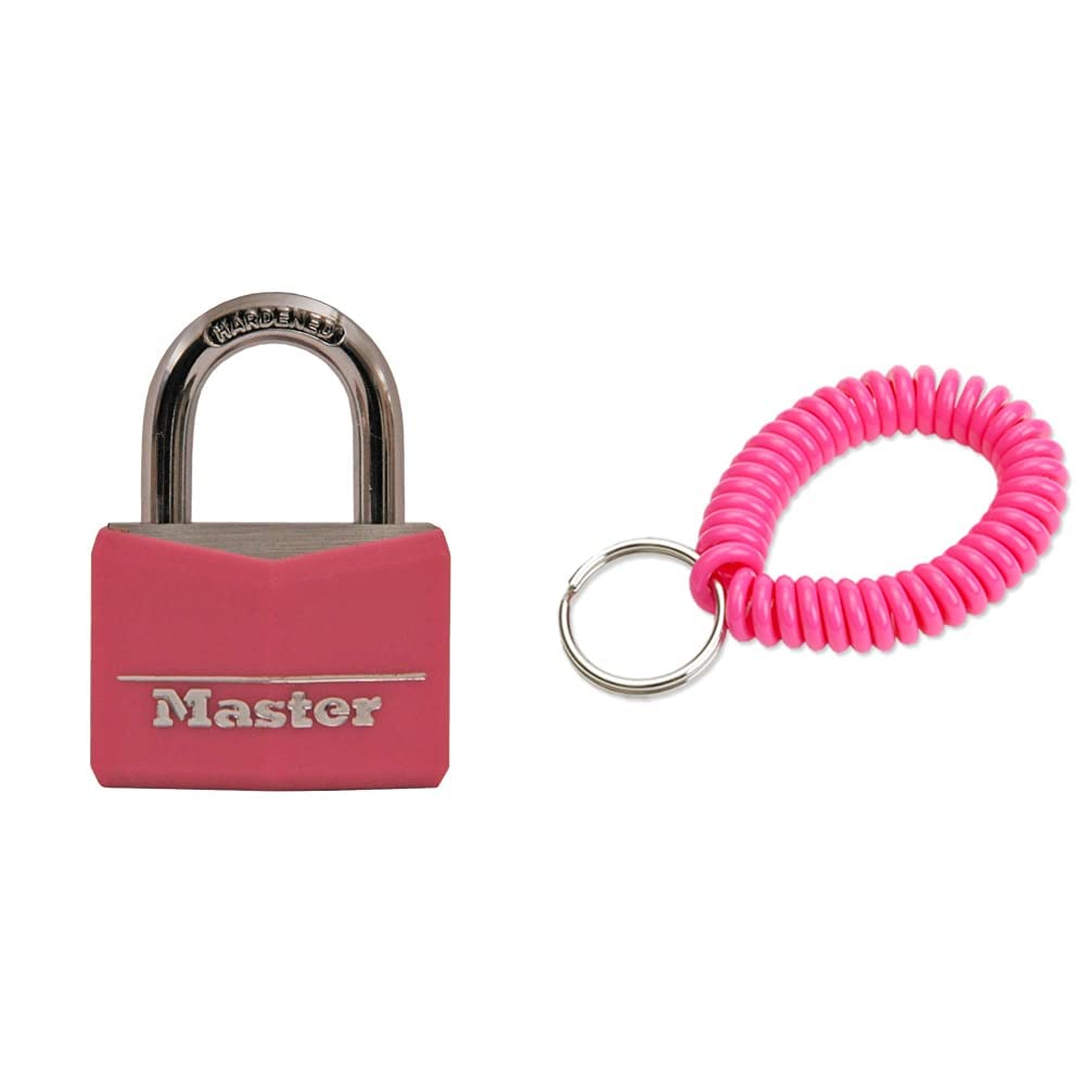 Master Lock 146D Covered Aluminum Keyed Padlock, 1-9/16 inches, Pink ...