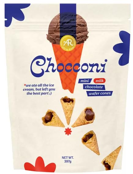 Chocconi Mini Milk Chocolate Wafer Cones, 397g - Crispy Wafers Filled ...