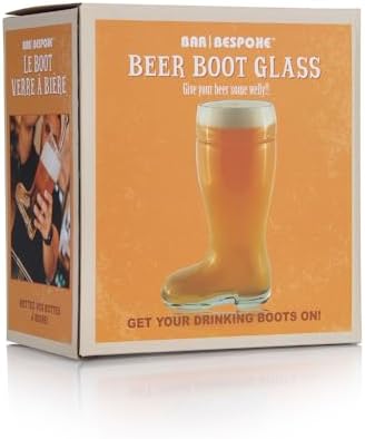 bar@drinkstuff Frosted Glass Beer Boot 18oz / 510ml - German Style ...