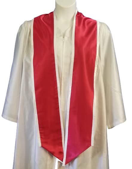 Amazon.com: Graduation Stole/Red and White Graduation Stole Slanted, 72 ...