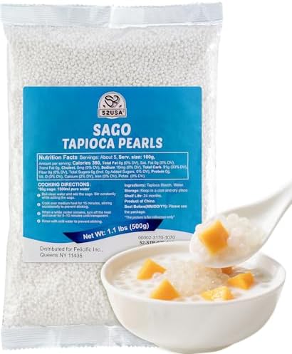 Amazon.com: 52USA Sago Pearls, Small Tapioca Pearls 1.1 lbs (500g ...