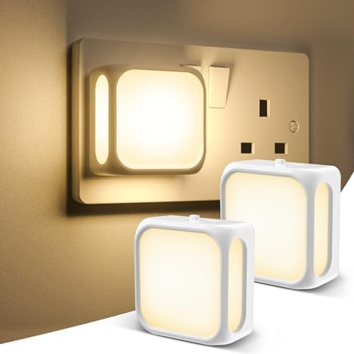 PURSNIC Night Light Plug in Wall 2 Pack, with Dusk to Dawn Photocell ...