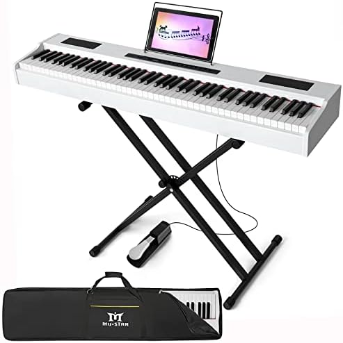 MUSTAR Digital Piano 88 Weighted Keys Hammer Action, Full Size 88 Key ...