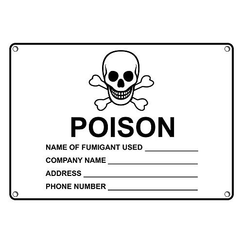 Amazon.com: Weatherproof Plastic Utah Poison of Fumigant Sign with ...