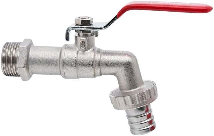 1/2" Garden Lever Tap Valve with Red Handle and Metal Hose Plug Outdoor ...