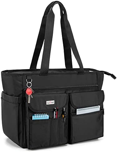 LoDrid Teacher Tote Bag with Bottom Pad, with Separated Storage Laptop ...
