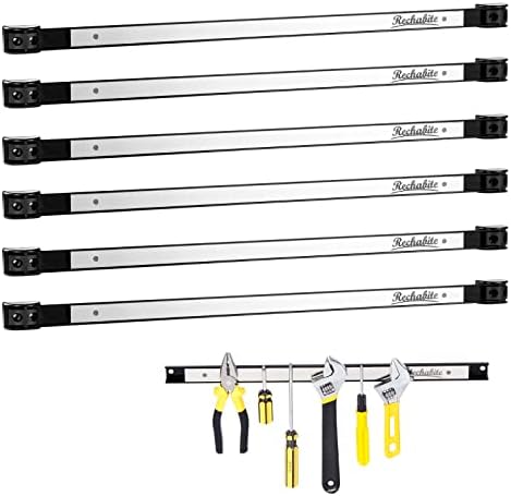 Amazon.com: Rechabite 6 Pieces 24" Magnetic Tool Holder Strip, Stainless Steel Surface Tool ...