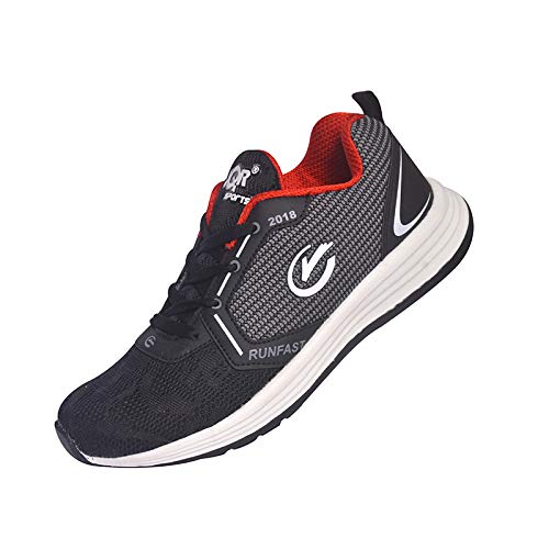 Buy jqr sports Men's Black Red Running Sports Light Weight Shoes (10 ...