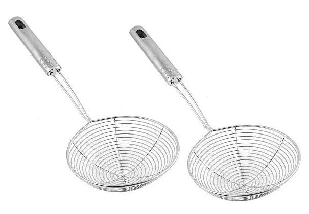 Jhara for Frying | Puri Strainer | Deep Fry Jhara Mesh Laddle Jharni ...