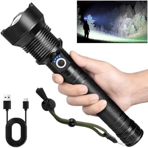 Alicegirl Rechargeable High Lumen Flashlight, 990,000 Lumens Super ...