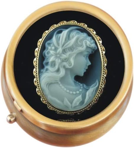 Amazon.com: Cameo Brass Round Pill Box : Health & Household