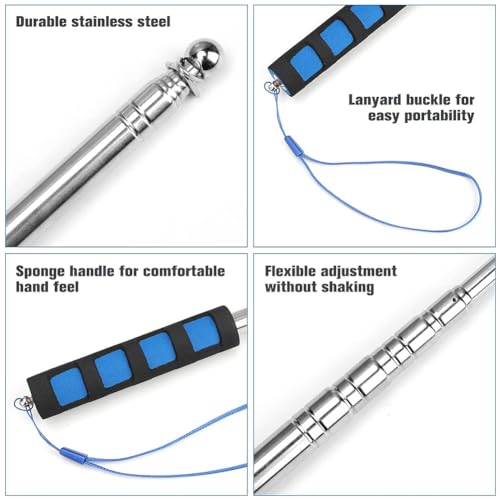 Telescopic Flag Pole, 3 Pieces Handheld Flag Pole, Stainless Steel Tour ...