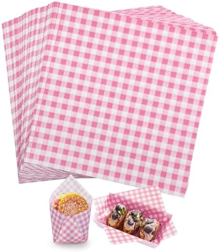 100 PCS Food Grade Wrap Paper, Heart Greaseproof Paper Waterproof Wax ...