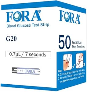 Amazon.com: FORA G20/D30/V20 Blood Glucose Test Strips (50 pcs/Box ...