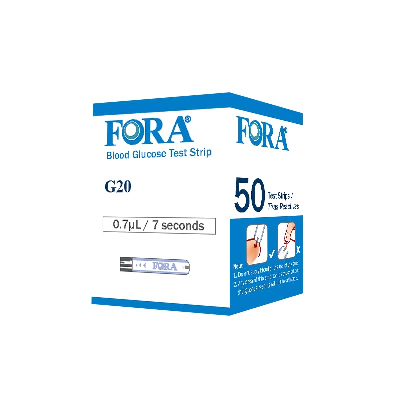 Amazon.com: FORA G20/D30/V20 Blood Glucose Test Strips (50 pcs/Box ...