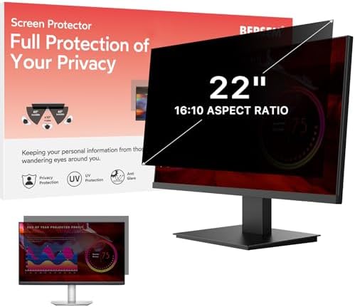 BERSEM 22 inch Removable Computer Privacy Screen Filter for 16:10 Ratio ...