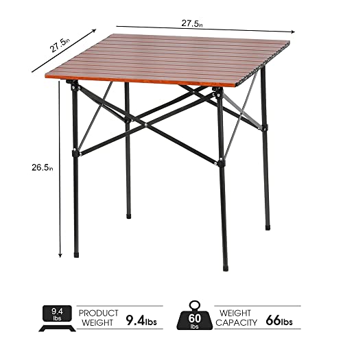 Snapklik.com : PORTAL Lightweight Aluminum Folding Square Table Roll Up ...