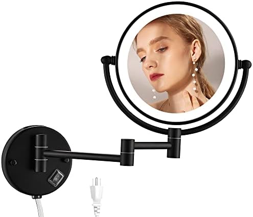 Amazon.com: Bufccy Wall Mounted Makeup Mirror, 1X/10X Magnifying Mirror ...
