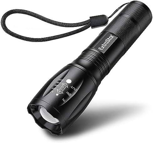 EXTRASTAR LED Torch Battery Powered, Zoomable Torches Adjustable Focus ...