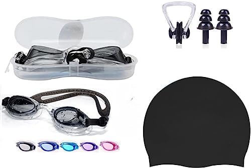 Buy ArrowMax Swimming Goggle Cap Earplug Noseplug Set Kit for Boys Men ...