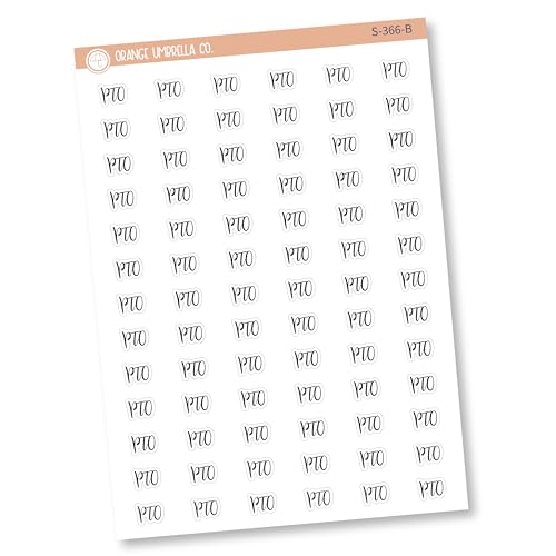 Amazon.com: PTO Planner Stickers, Script "PTO" Labels, Color Print ...