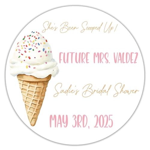 Amazon.com: Shes been scooped up Favor Stickers Bridal Shower - Ice ...