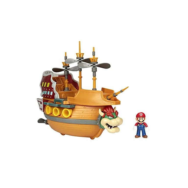 Super Mario Deluxe Bowser's Air Ship Playset with Mario Action Figure â ...