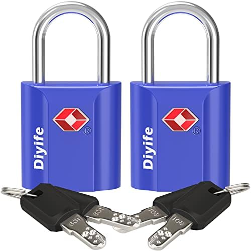 TSA Luggage Locks with Keys, [4 Packs][8 Keys] Diyife Key Travel Locks ...