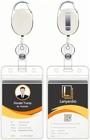 Amazon.com : Mcyye 3 Pack Id Card Name Badge Holders Retractable Clip ...