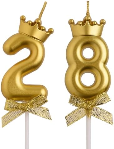 Amazon.com: AOOLADA 28th 82nd Birthday Candles, Rose Gold 82 28 Year ...