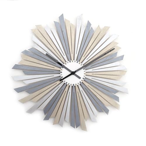 Amazon.com: 23.5 inch Silver Extra Large Wall Clock, Mid-Century Modern ...