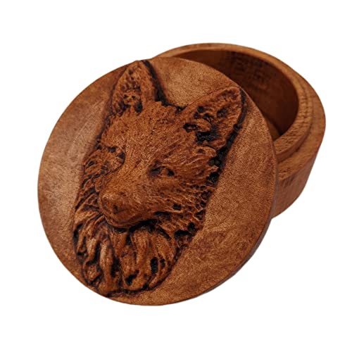 Amazon.com: Fox Head Carved Wood Round Keepsake Box : Home & Kitchen