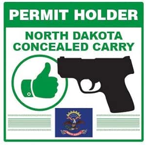 Amazon.com - North Dakota Concealed Carry Permit Holder Sticker Vinyl ...