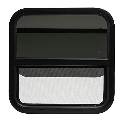 ToughGrade Vertical Sliding Black RV Window 22" X 22" X 1 1/2" Includes ...