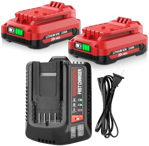 2Packs 3.0Ah Lithium ion Replacement Battery and CMCB104 Charger ...