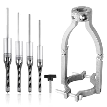 Square Hole Drill Bit Adapter & 4pcs Square Hole Drill Bit, Mortising ...