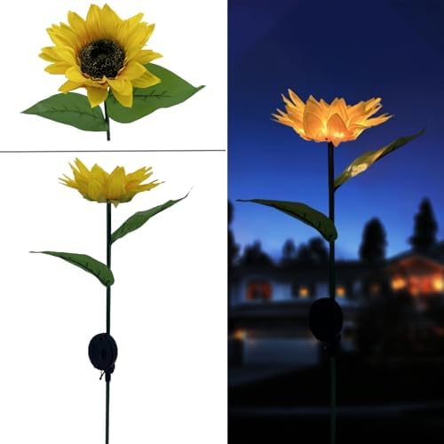 Generic Solar Garden Lights Outdoor 2 pack of Waterproof Sunflower Path ...